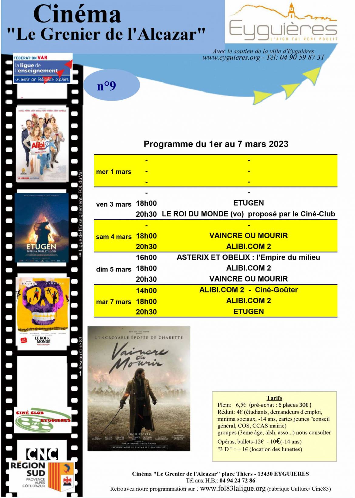 PROGRAMME cinéma eyguières du 1er au 7 mars 2023 – Eyguières Les Alpilles