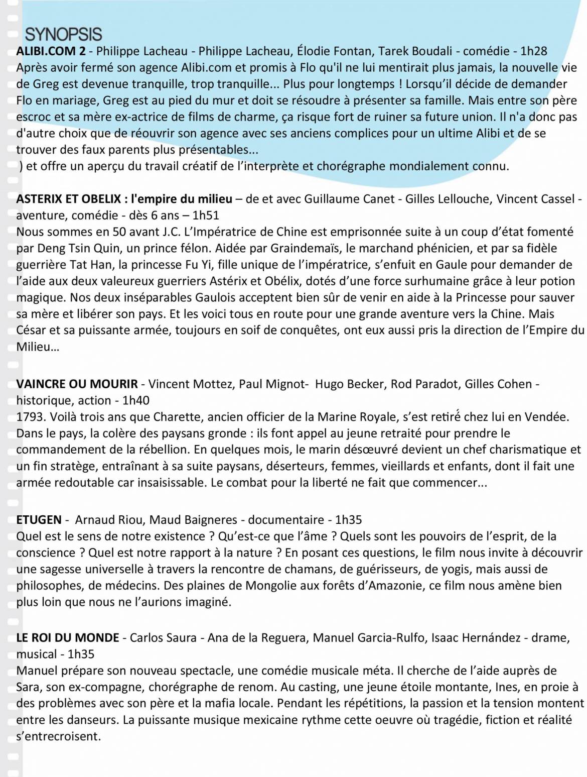 synopsis des films PROGRAMME cinéma eyguières du 1er au 7 mars 2023 ...